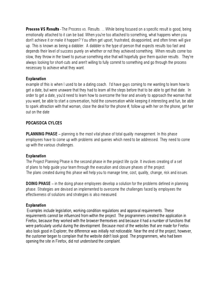 Process VS Results | PDF | Psychological Concepts | Cognition