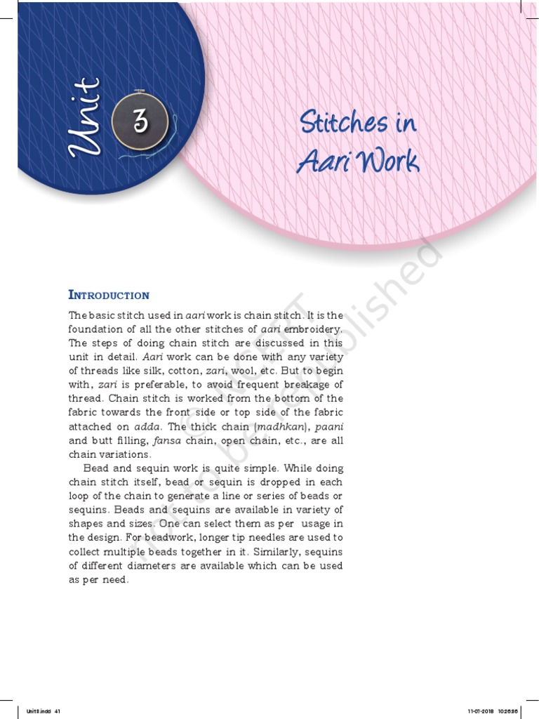 Aari Work | PDF | Embroidery | Beadwork