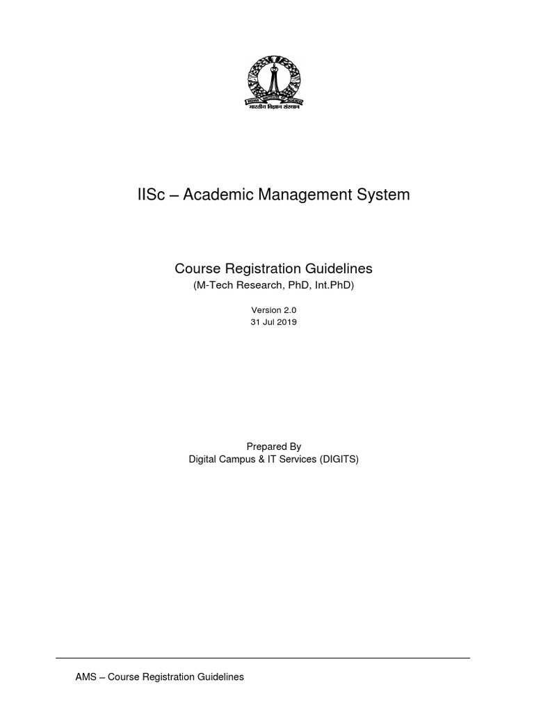 Course Registration Guidelines for IISc | PDF | Communication ...