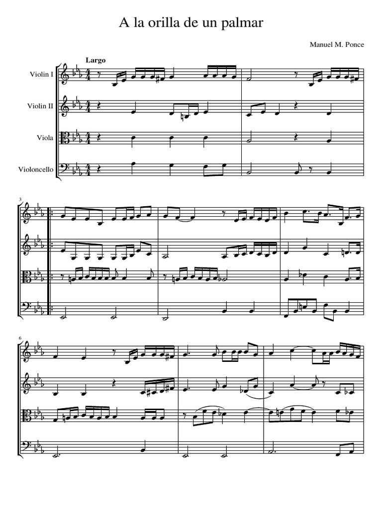 A La Orilla de Un Palmar, Cuarteto-Partitura y Partes | PDF | Musical ...