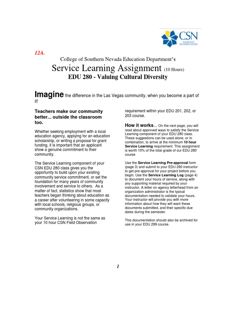 Community Service Log | PDF | Service Learning | Teachers