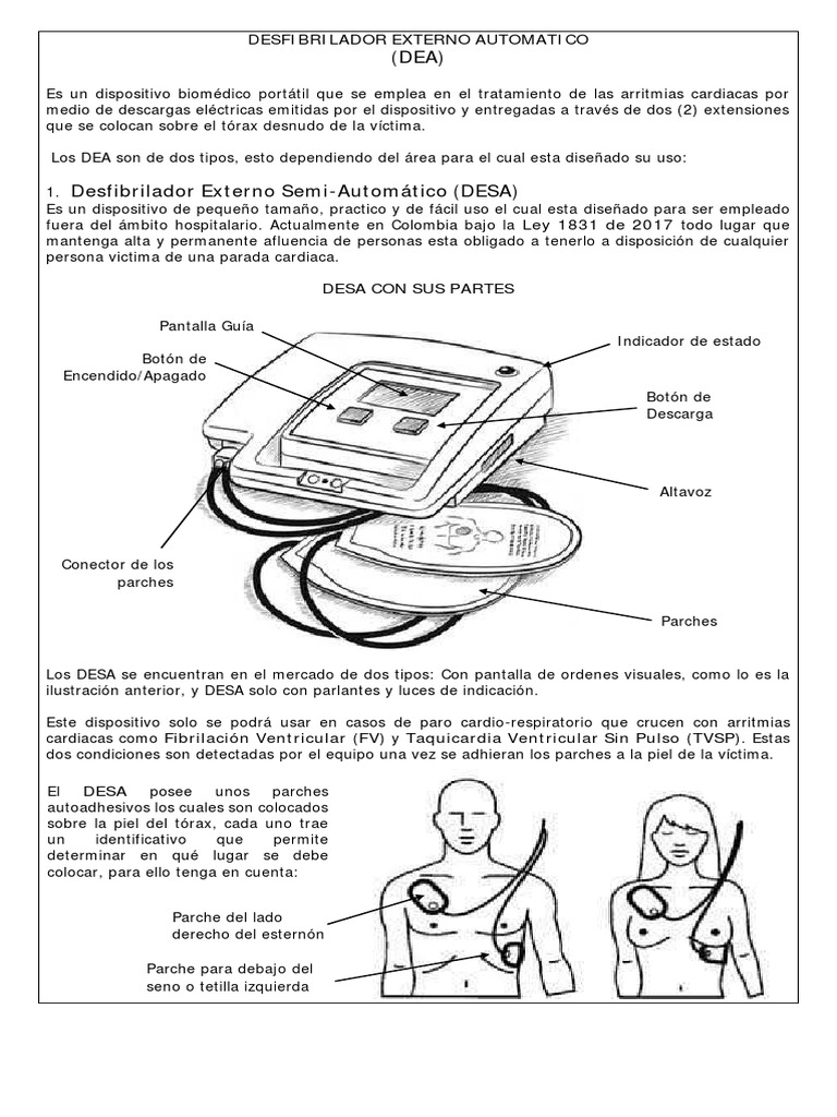 Tipos de Dea-1 | PDF | Reanimación cardiopulmonar | Electrocardiografia