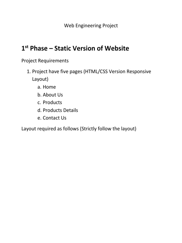 Web Engineering Project: A Three-Phase Plan to Develop a Dynamic E ...