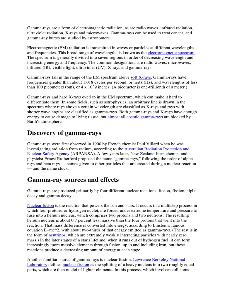 Gamma | PDF | Electromagnetic Spectrum | Nuclear Physics