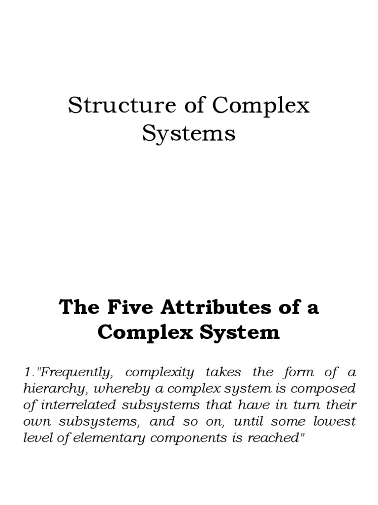 Structure of Complex Systems | PDF | System | Object Oriented Programming