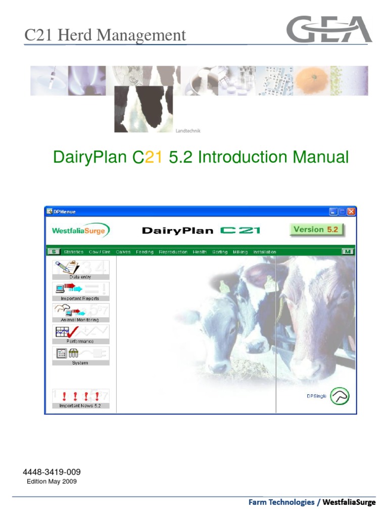 GEA C21 5.2 Introduction Manual PDF | PDF | Calf | Backup