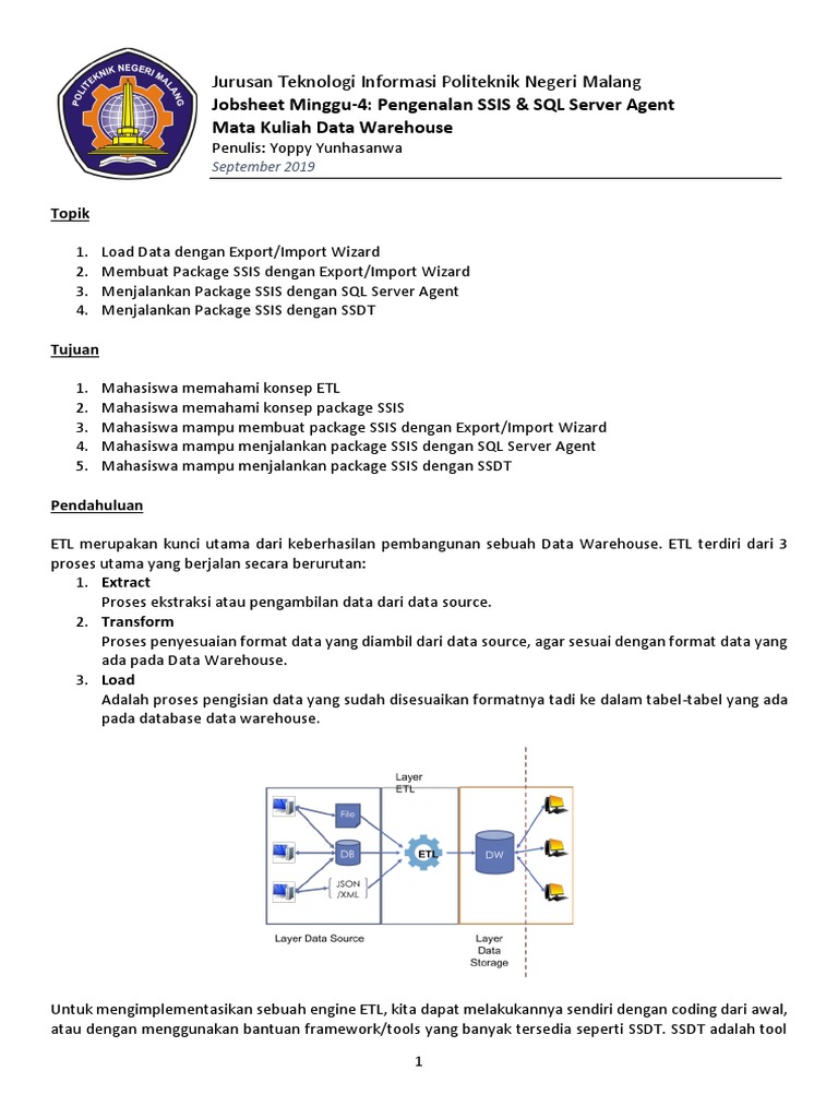 Jobsheet-2 Pengenalan SSIS & SQL Server Agent | PDF