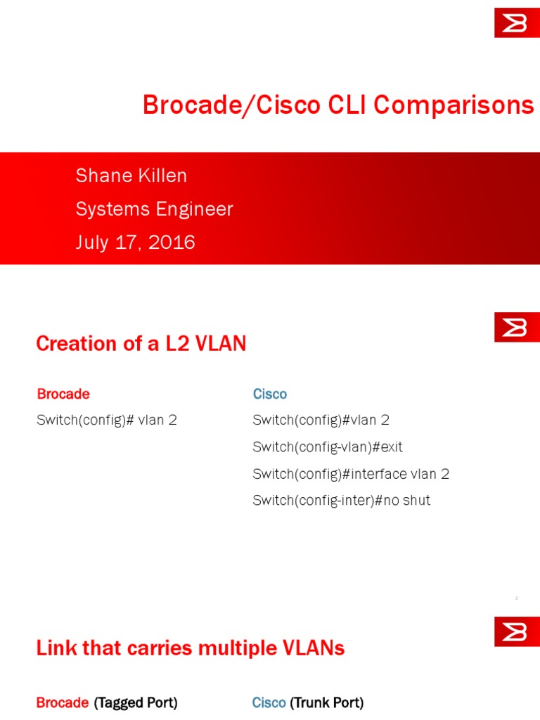 Brocade Cisco CLI Comparison | PDF | Network Switch | Communications Protocols