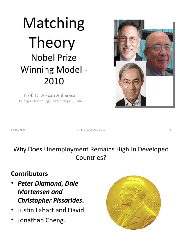 Matching Theory - Nobel Prize Winning Model | PDF | Unemployment ...