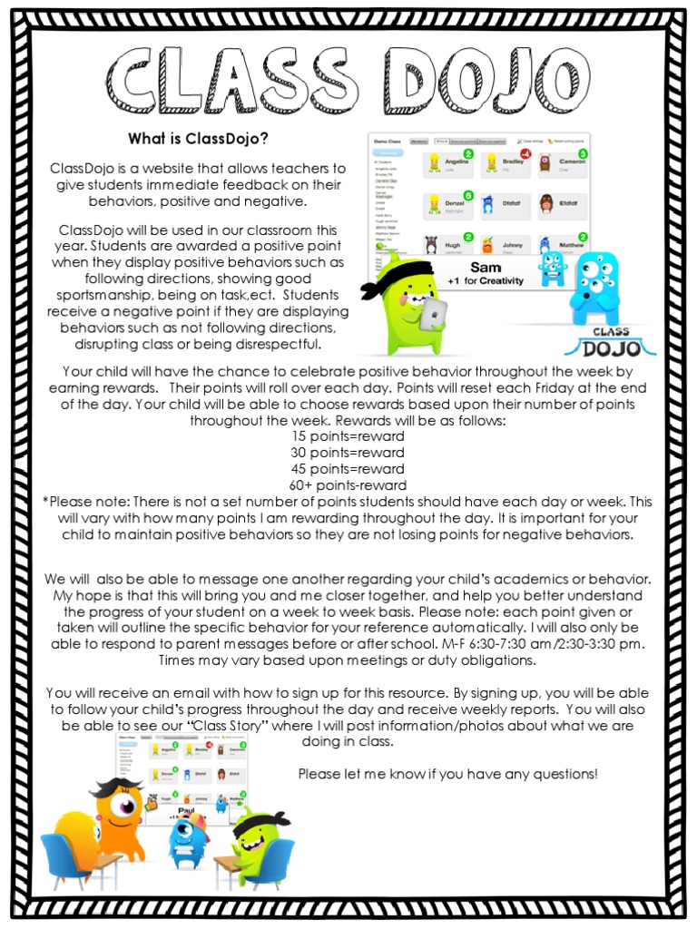Class Dojo Parent Letter | PDF