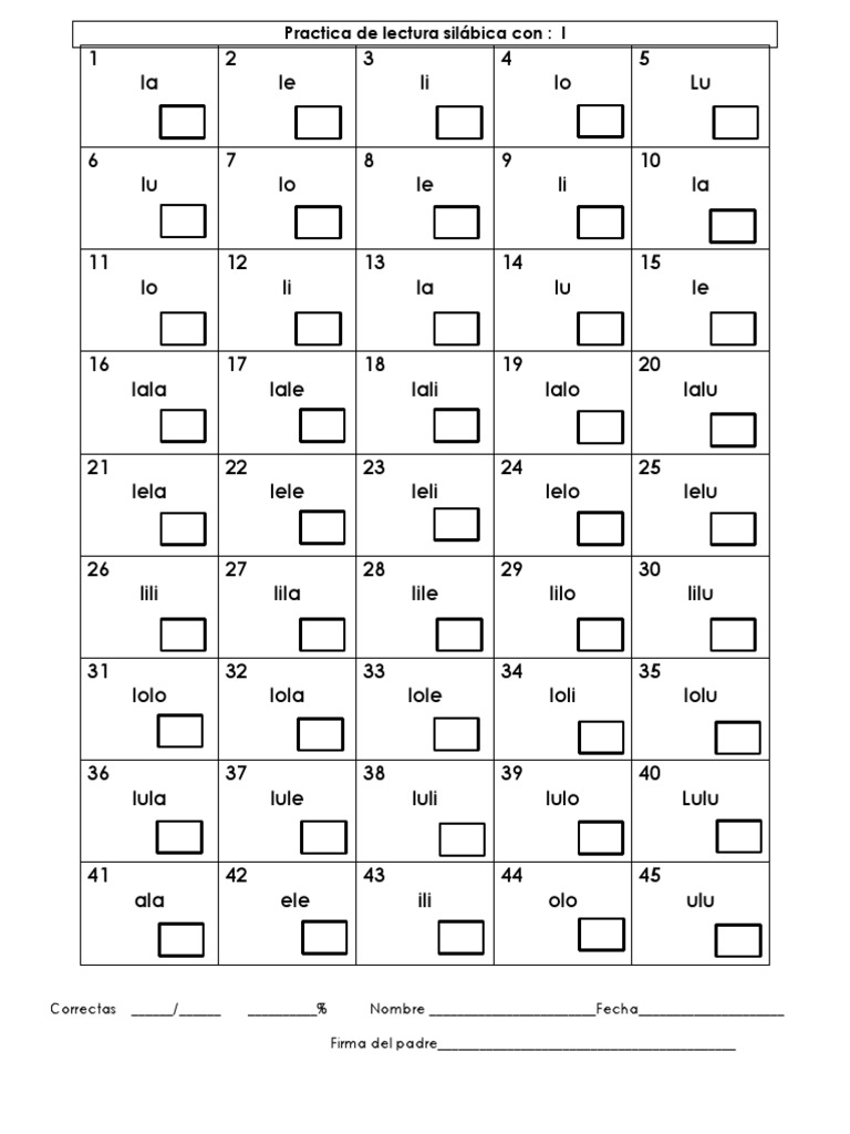 Lectura Silabica Practica | PDF | Deportes