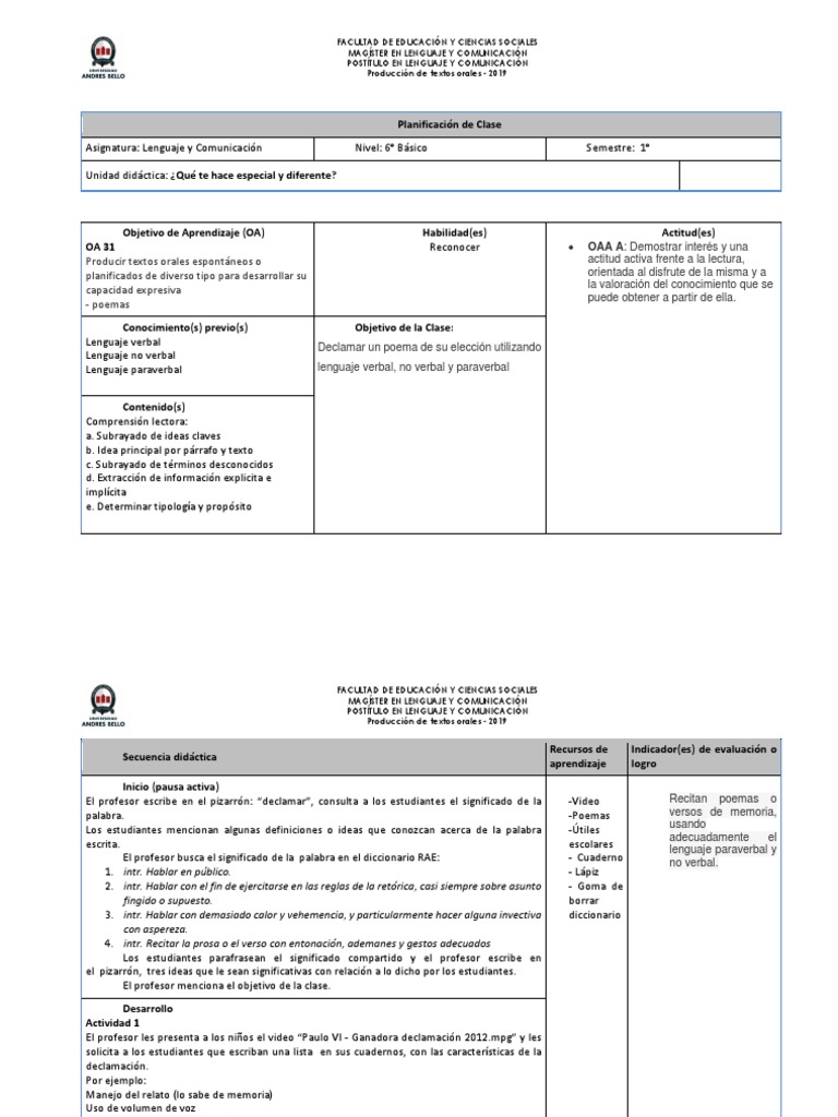 Planificacion Micro Clase | PDF | Comunicación | Maestros