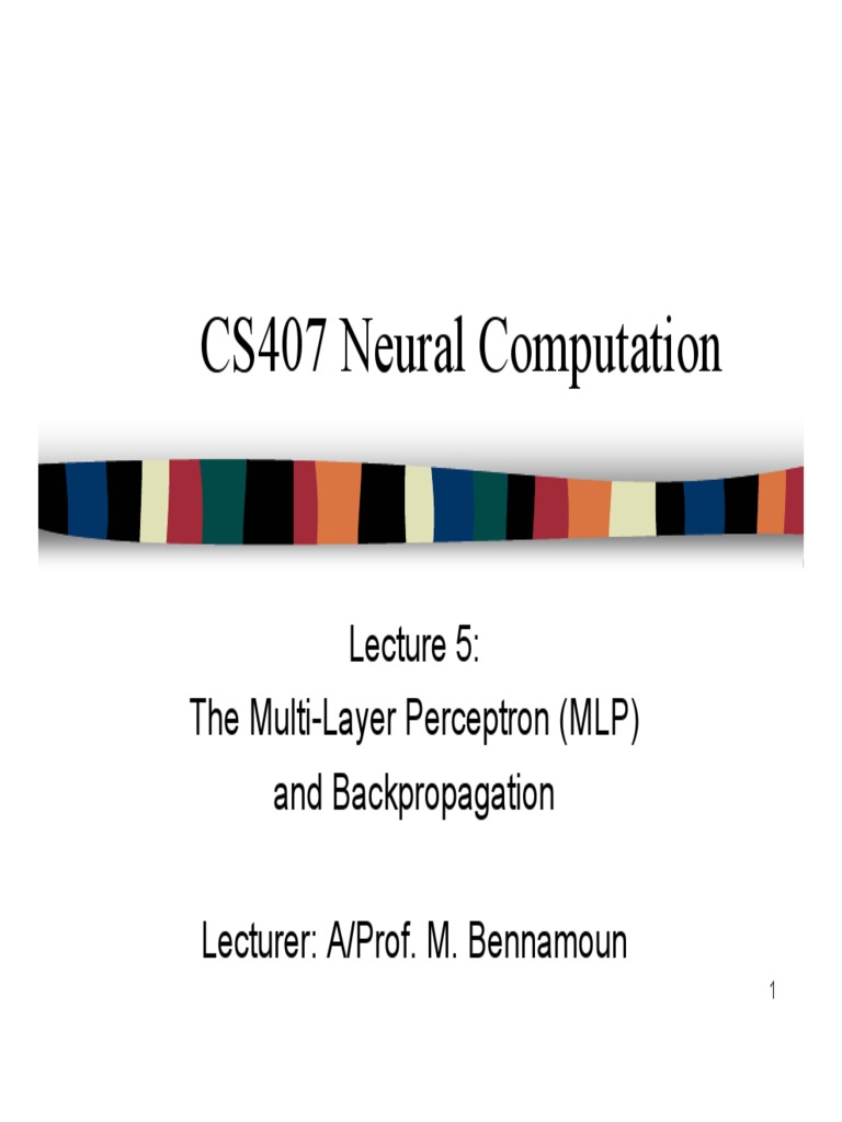 Lect5 UWA | PDF | Artificial Neural Network | Computational Science