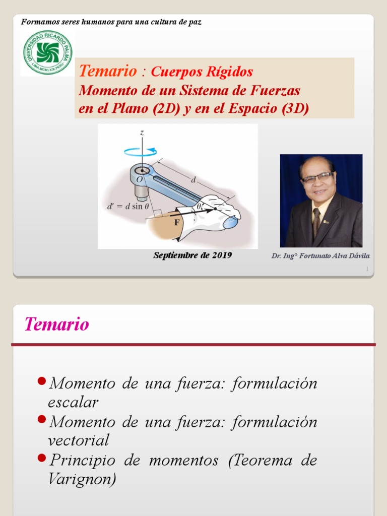 Momentos de fuerzas en 2D y 3D | PDF | Vector Euclidiano | Escalar ...