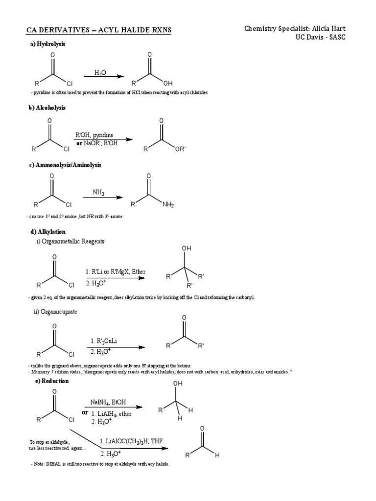 Acyl Halide Rxns | PDF | Amine | Inorganic Chemistry