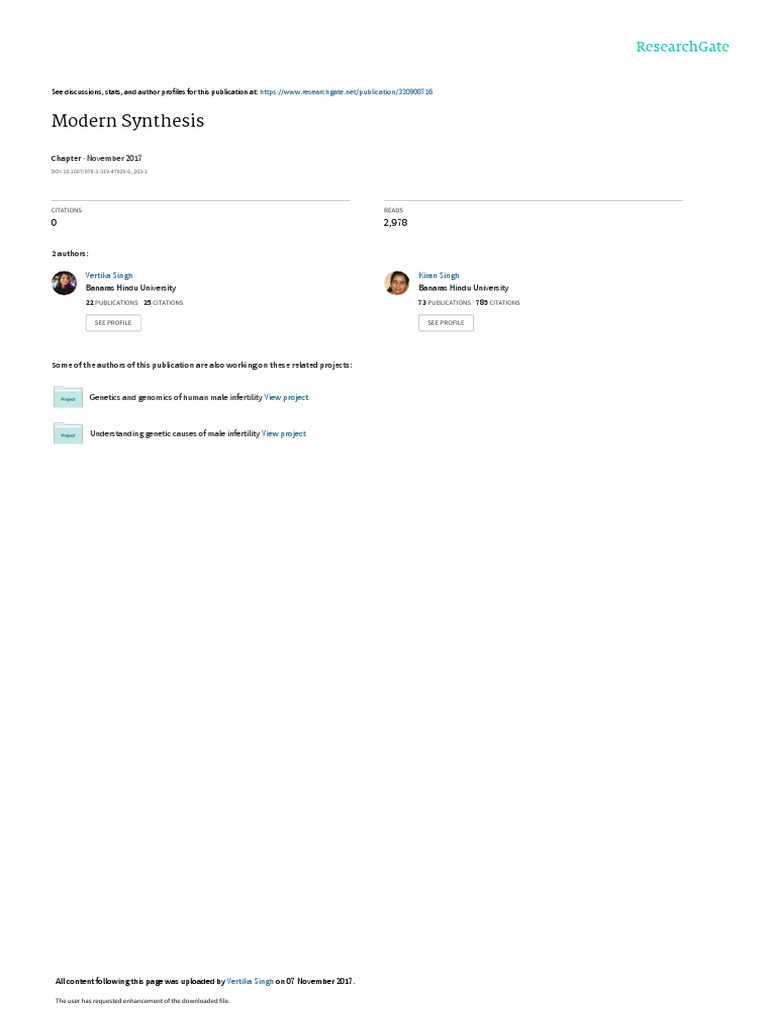 Explaining the Mechanisms of Evolution: An Overview of the Modern ...