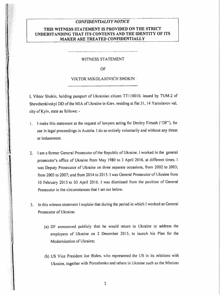 Shokin Statement | PDF