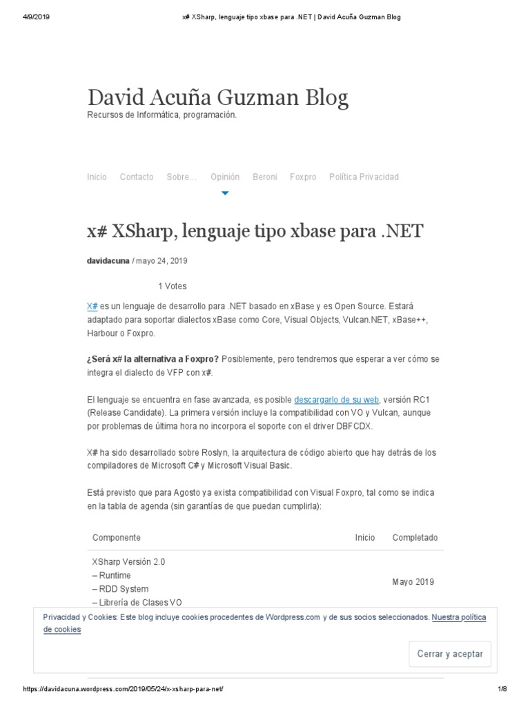 X# XSharp, Lenguaje Tipo Xbase para .NET - David Acuña Guzman Blog | PDF | .NET Framework ...