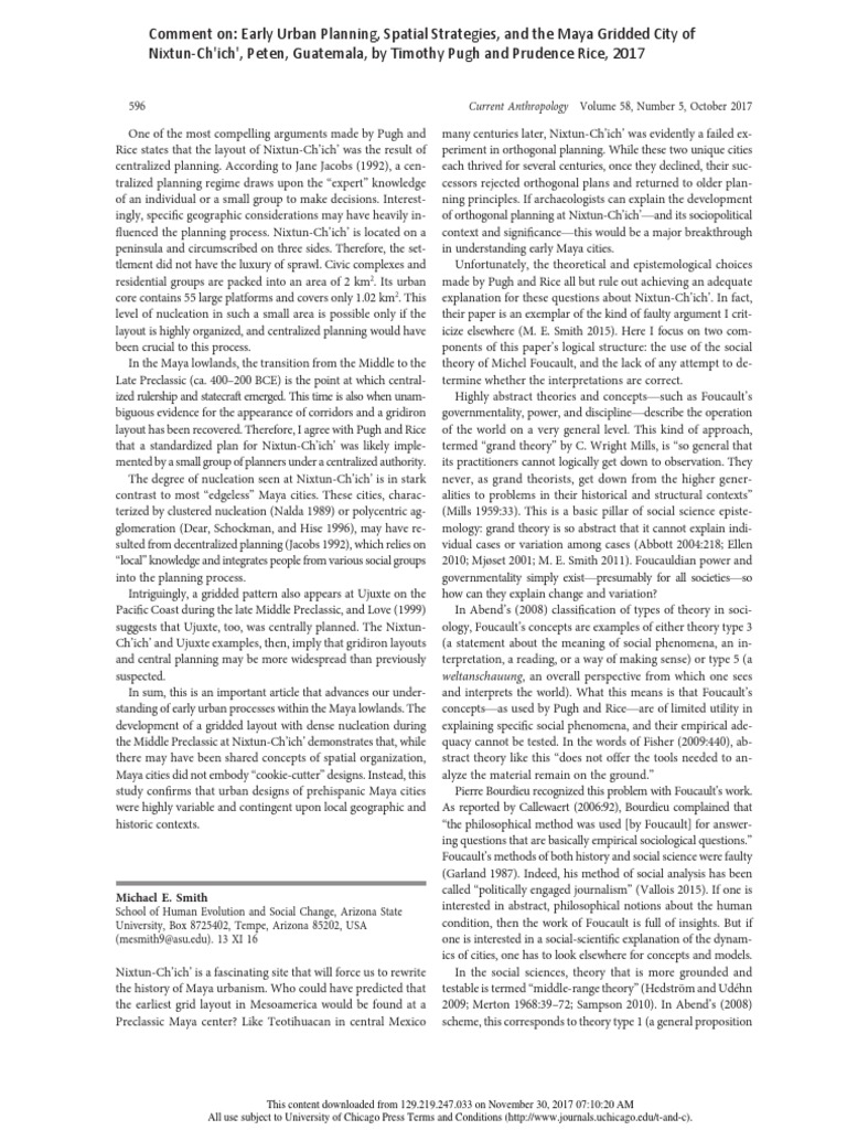 Comment On Pugh and Rice Early Urban Pla PDF | PDF | Maya Civilization ...