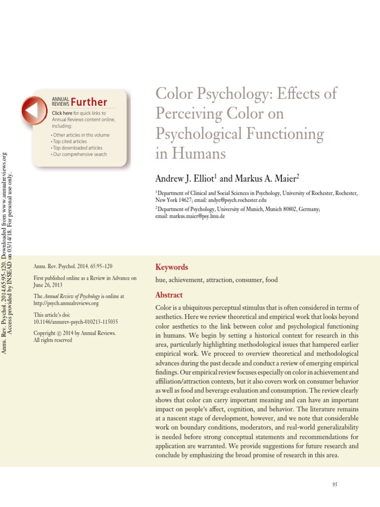 (2014) - Color Psychology Effects of Perceiving Color On Psychological ...