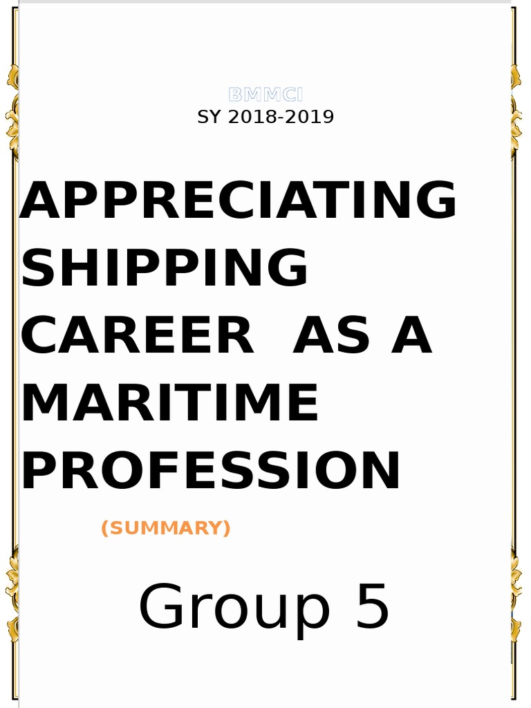 Appreciating Shipping Career As A Maritime Profession: Group 5 | PDF