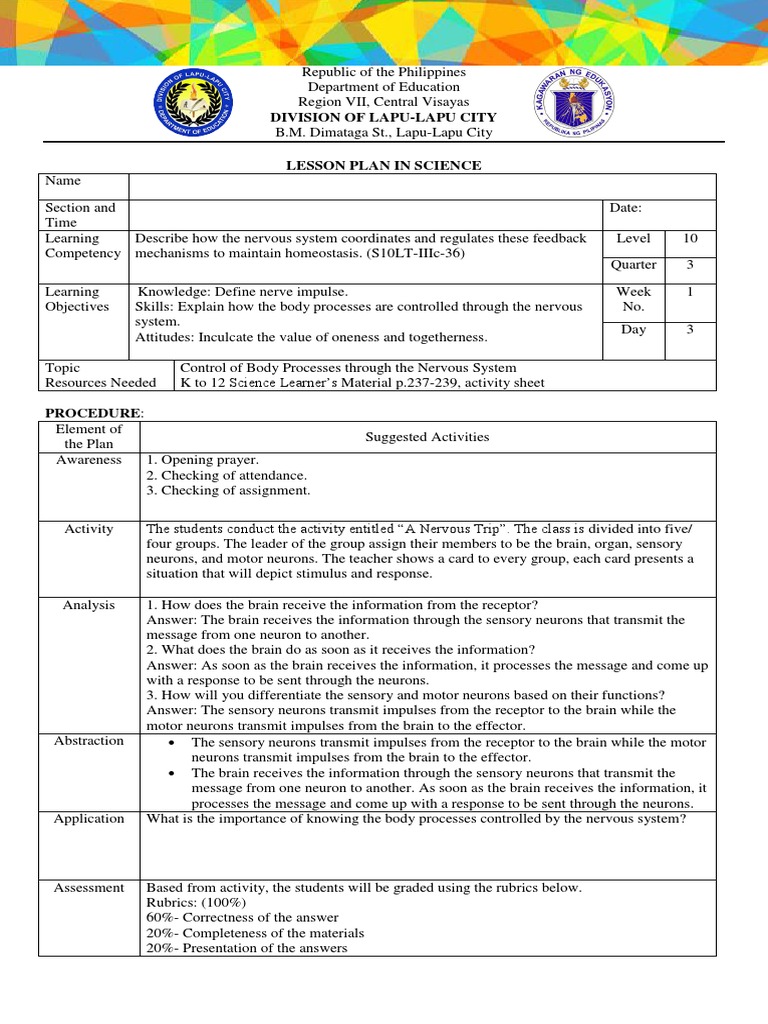 Science 10 - Q3 - W1 - D3 | PDF | Brain | Neuron