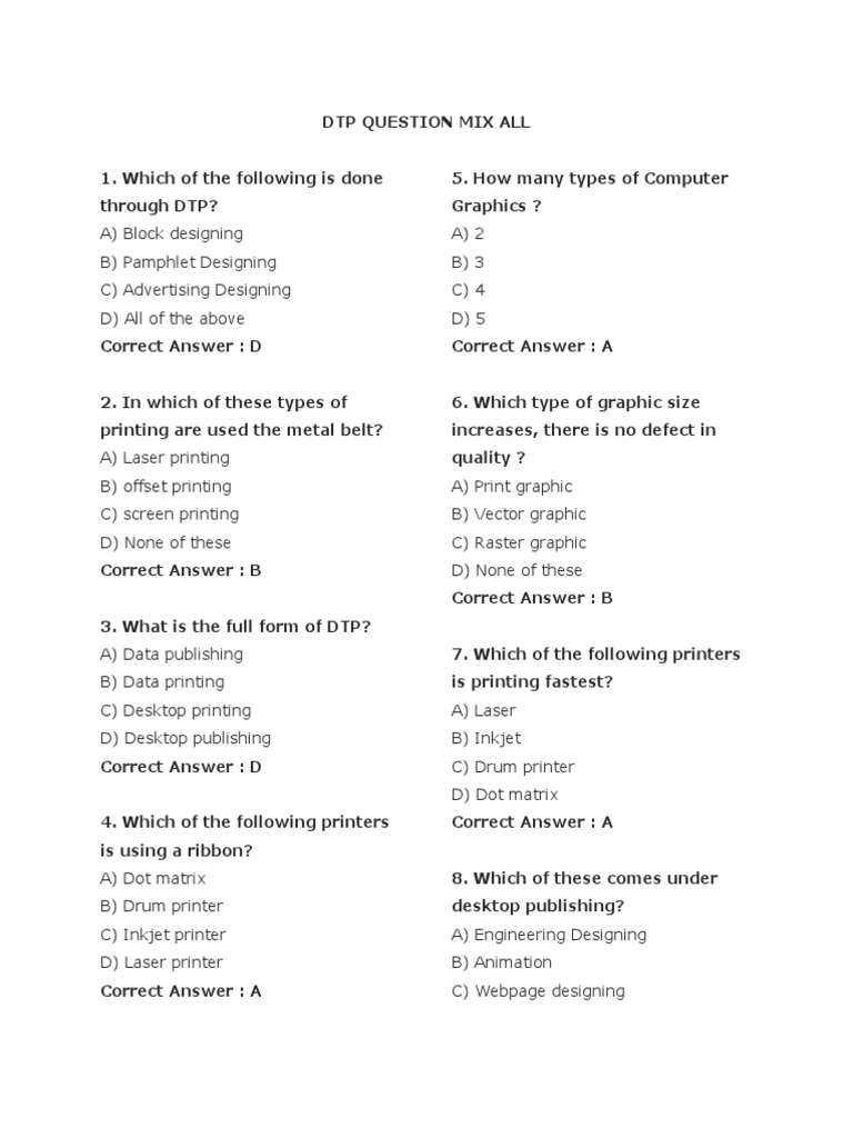 DTP PM Ps Ms in Ot | PDF | Printer (Computing) | Printing