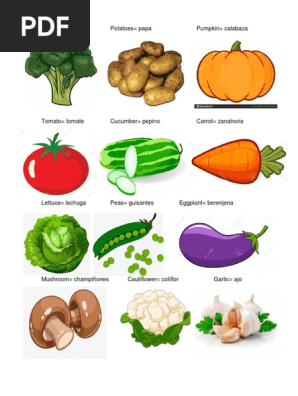 Nombres De Verduras En Ingles Vocabulario Frutas Y Verduras En INGLES