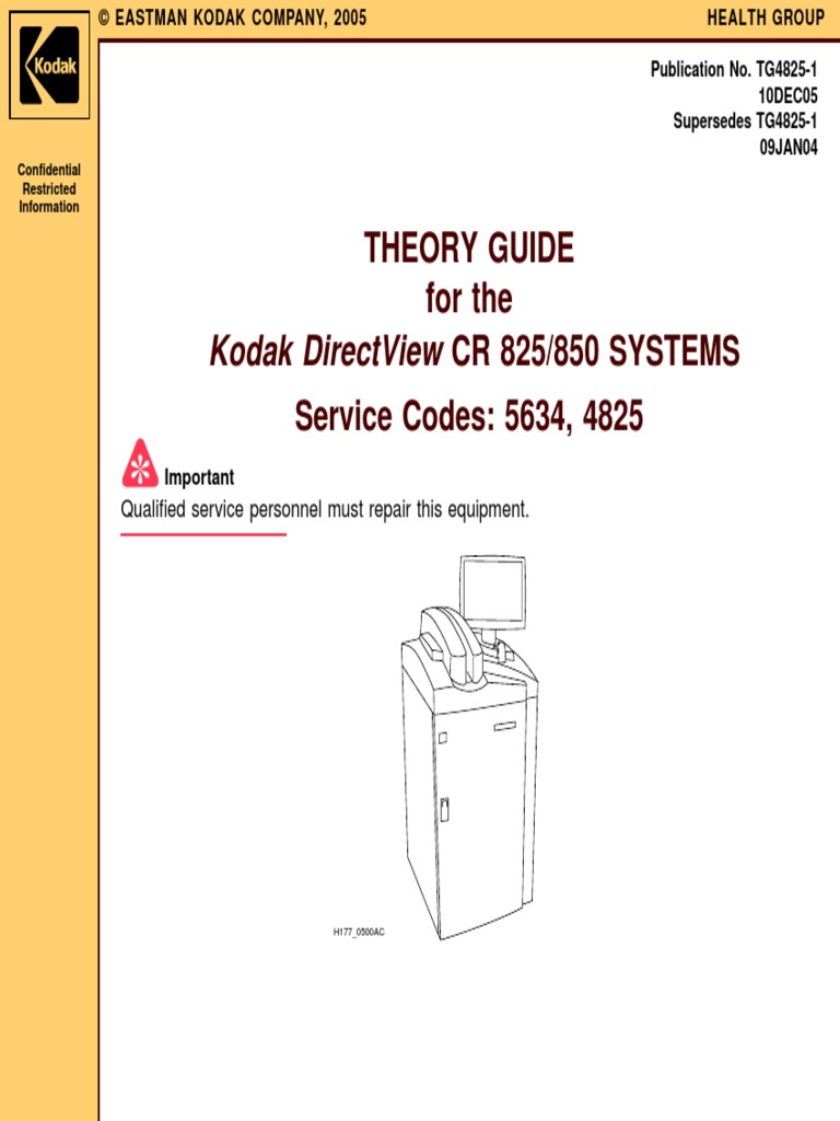 Kodak DirectView CR-825,850 - Theory Guide PDF | PDF | Radiography | X Ray