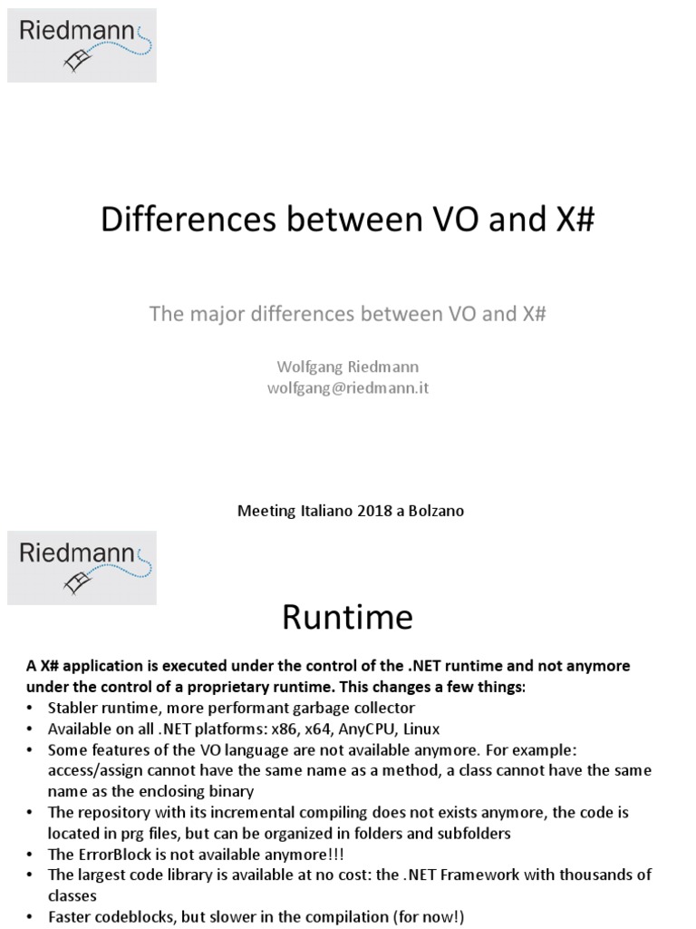 Differences VO XS | PDF | String (Computer Science) | Class (Computer Programming)