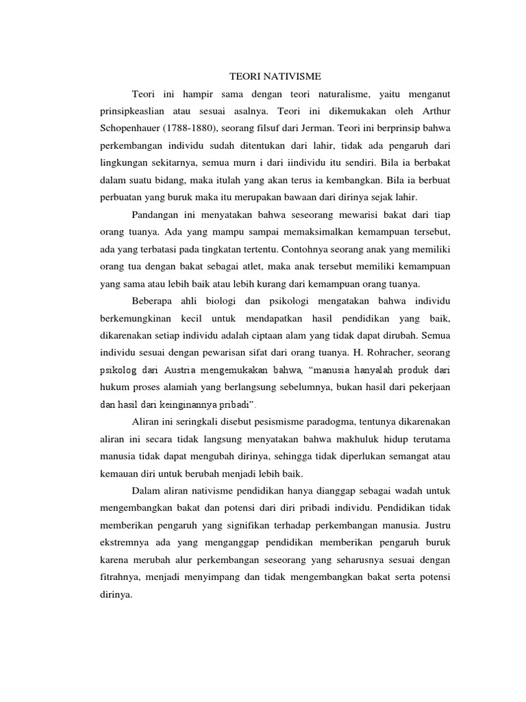 Teori Nativisme | PDF