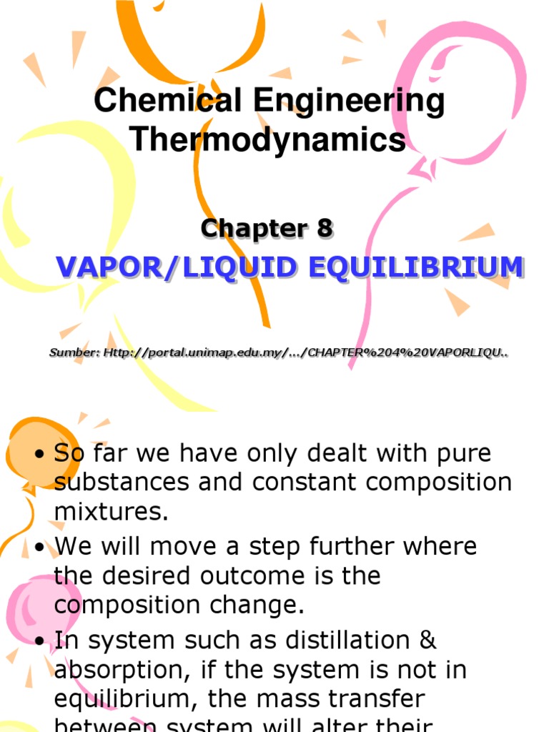 Chapter 8 Vaporliquid Equilibrium | PDF | Phase Rule | Thermodynamics