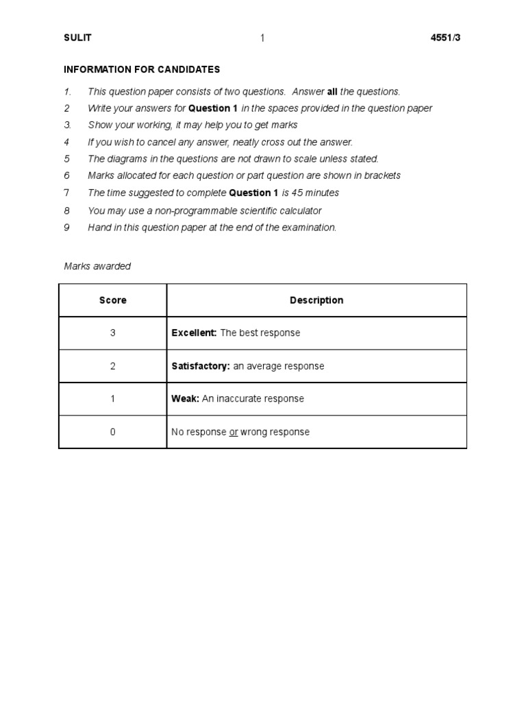 SPM Mid Year 2008 SBP Biology Paper 3 | PDF | Experiment | Scientific ...