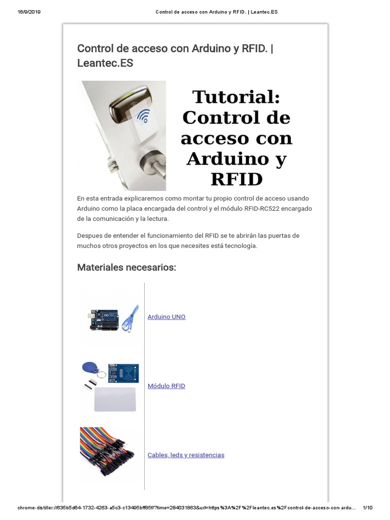 Control de Acceso con Arduino y RFID | PDF | Identificación de ...