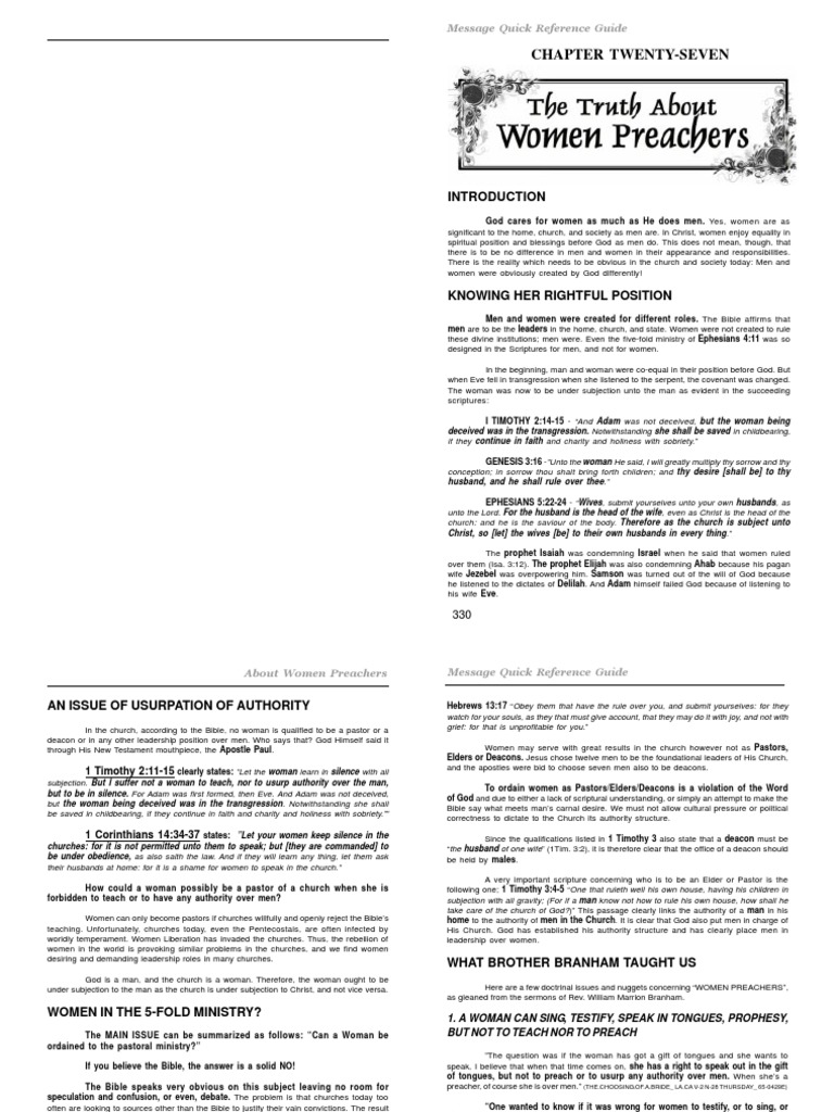 Chapter Twenty-Seven: Message Quick Reference Guide | PDF | Glossolalia ...