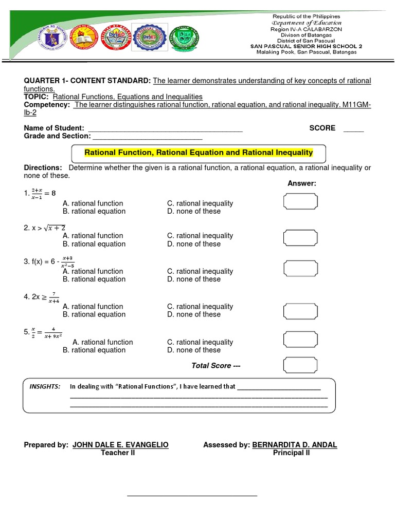 Quiz 1 | PDF | Function (Mathematics) | Equations
