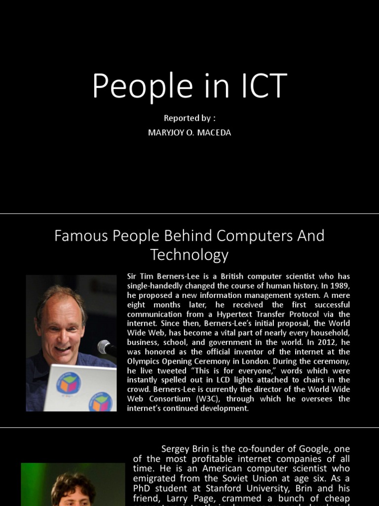 People in ICT: Reported By: Maryjoy O. Maceda | PDF | Information ...