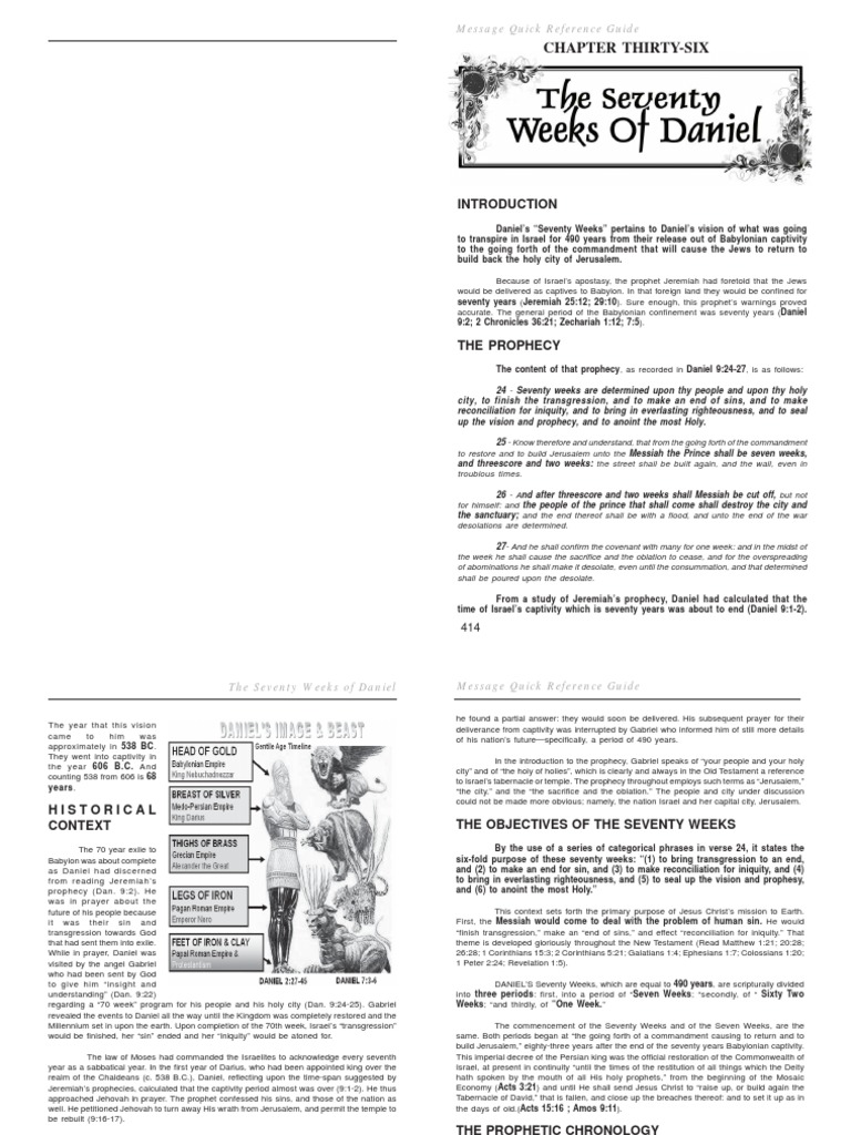 The Seventy Weeks of Daniel | PDF | Book Of Daniel | Prophecy