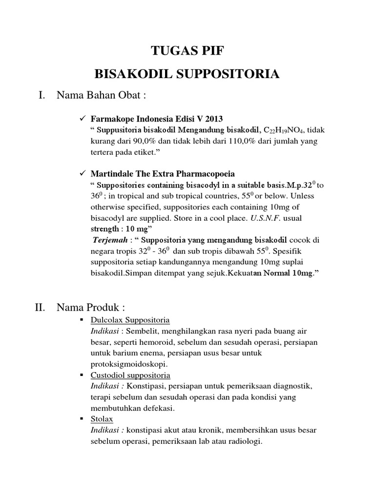 Informasi Bisakodil Suppositoria | PDF | Kesehatan Holistik