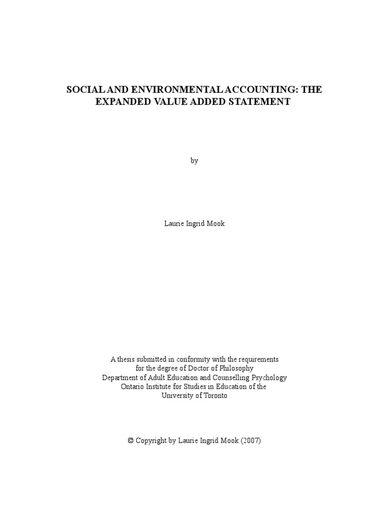 Social and Environmental Accounting The | PDF | Nonprofit Organization ...