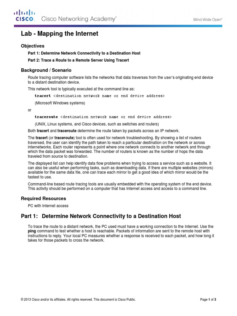 1.1.1.9 Lab - Mapping The Internet | PDF | Digital Technology | Information And Communications ...