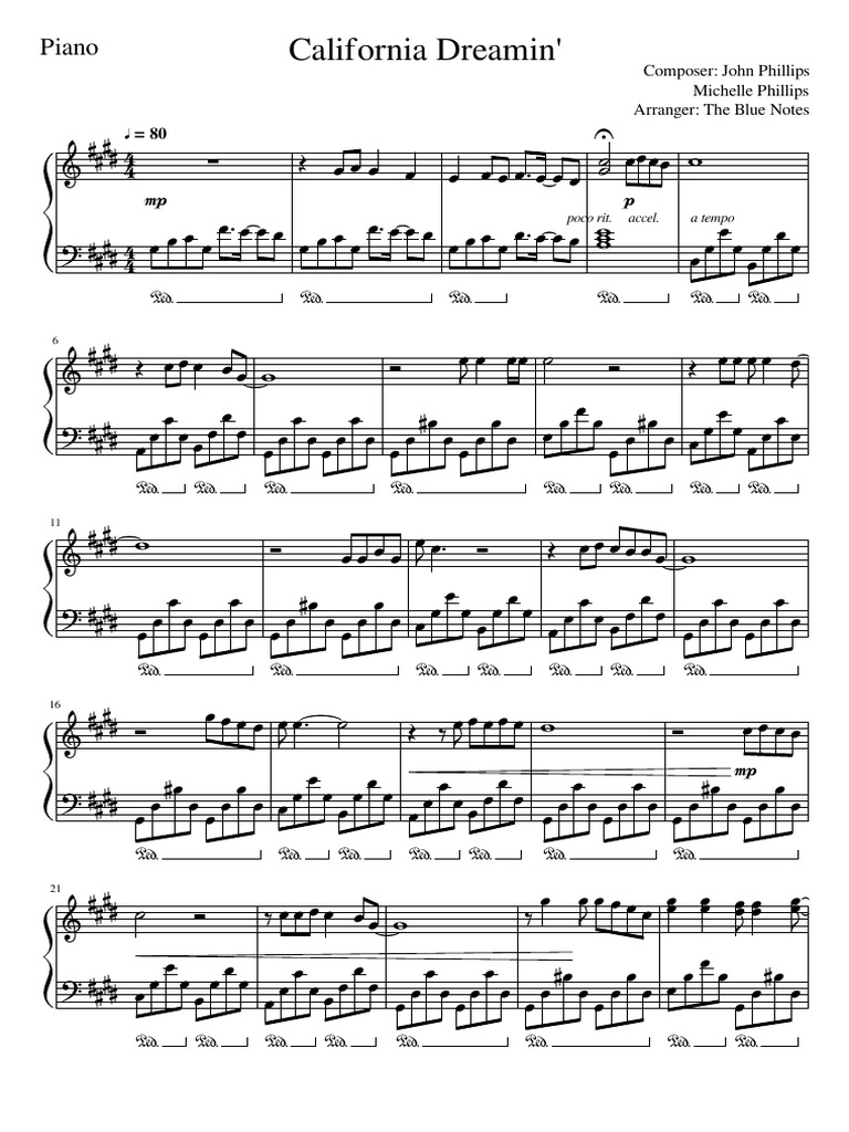 California Dreamin' | PDF | Musical Compositions