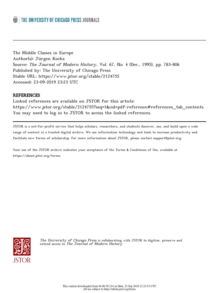 The Middle Classes in Europe | PDF | Bourgeoisie | Middle Class