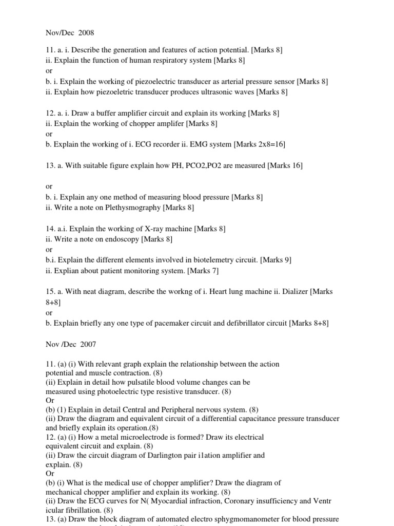 Biomed Part-B Questions | PDF | Electrocardiography | Artificial ...
