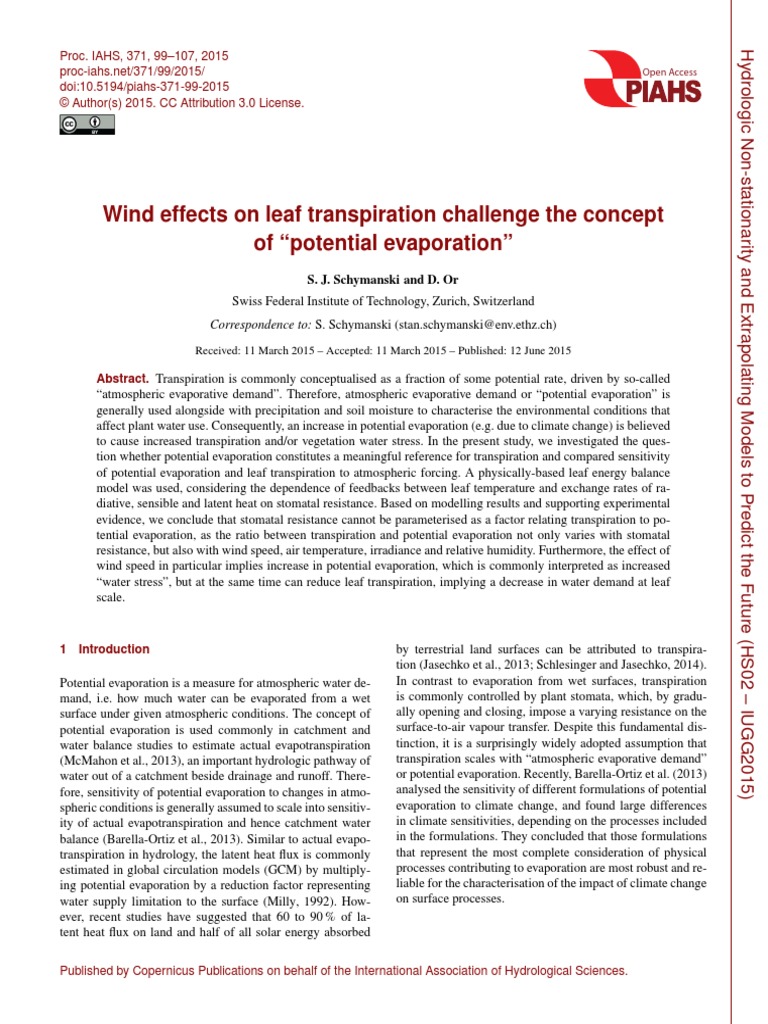 Winds Effect | PDF | Heat Transfer | Evapotranspiration