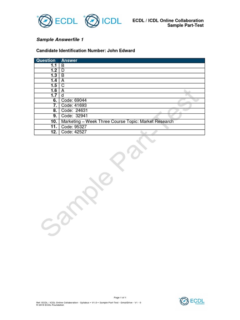 Sample Answerfile1 | PDF