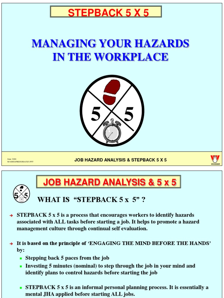 Step Back 5x5 Presentation | Download Free PDF | Occupational Safety ...