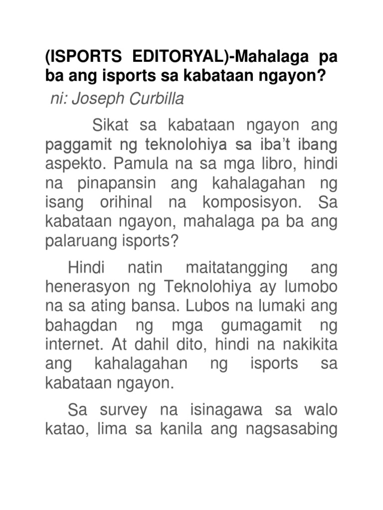 Isports Editoryal | PDF