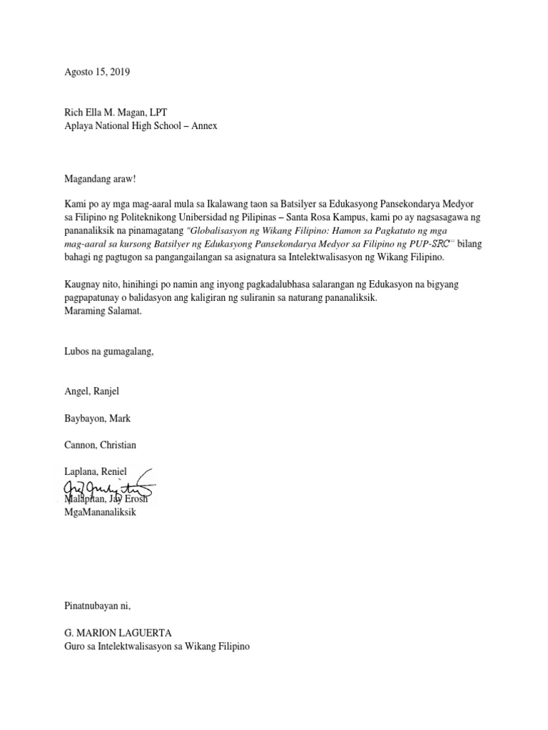 Validation Letter | PDF