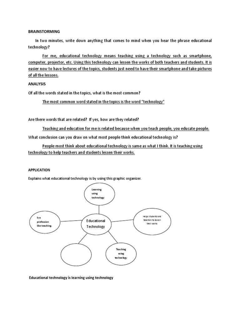 Brainstorming: Application | Download Free PDF | Educational Technology | Behavior Modification